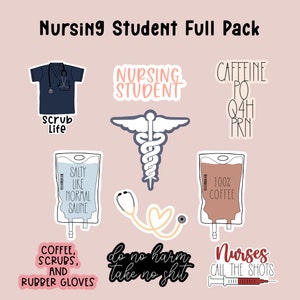 Nurse Sticker Pack - Waterproof RN, LVN, Nurse Practitioner, BSN ...