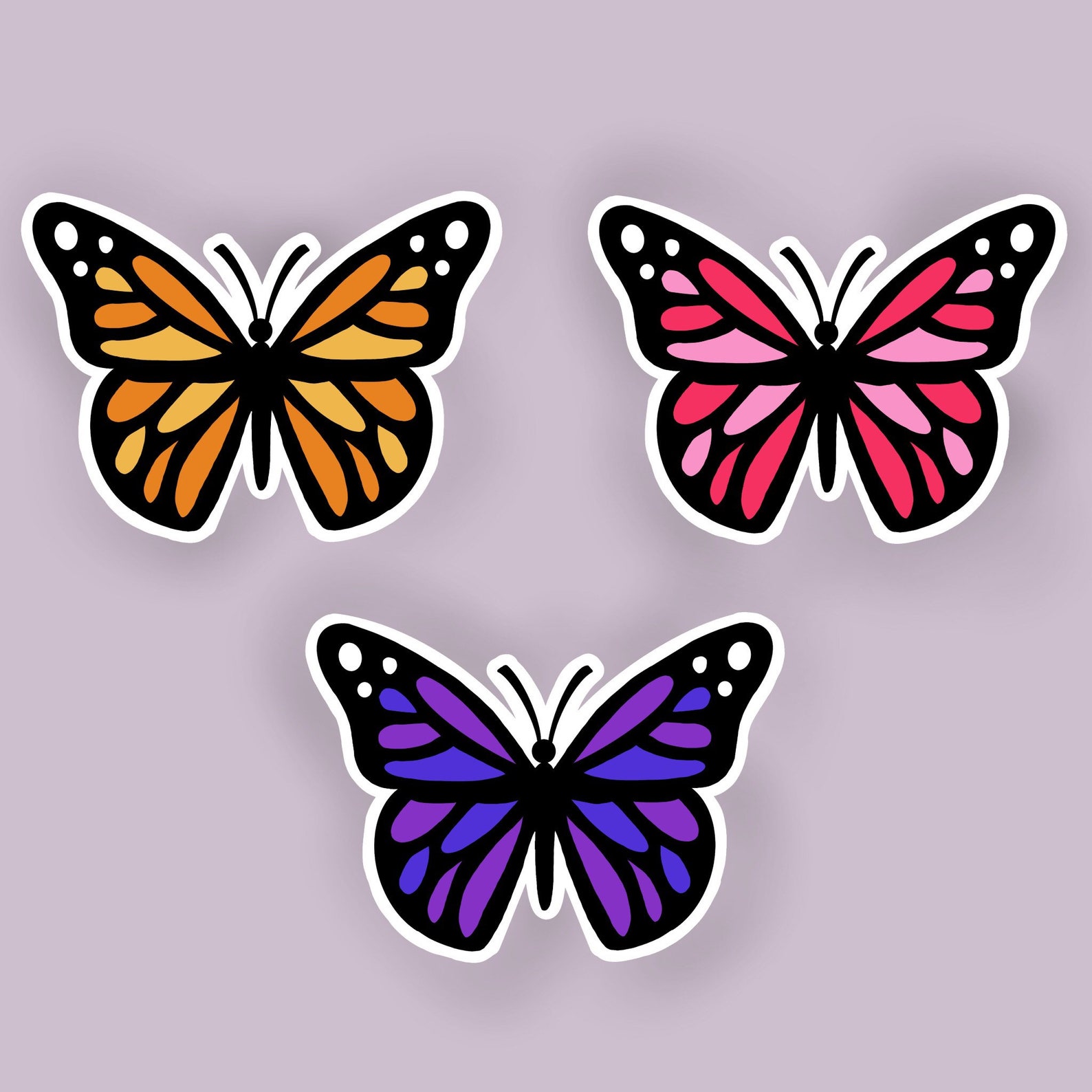 Colorful Butterfly Sticker Waterproof And Weatherproof Etsy De