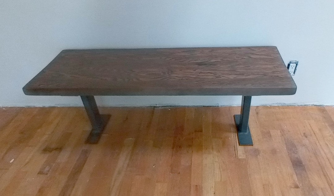 Industrial Modern Wood and Steel Bench - Etsy