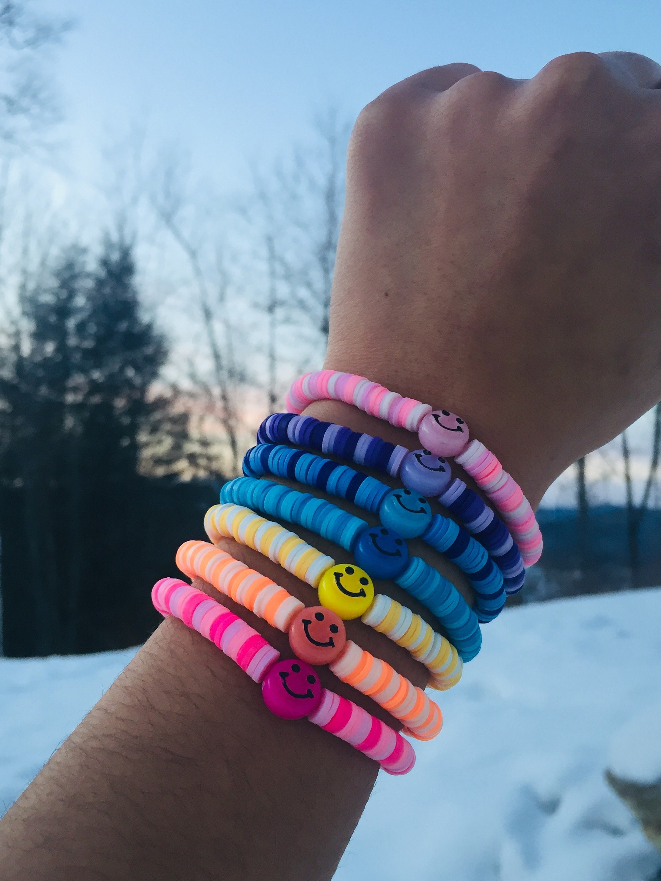 Colorful Smiley Face Bracelet - Etsy