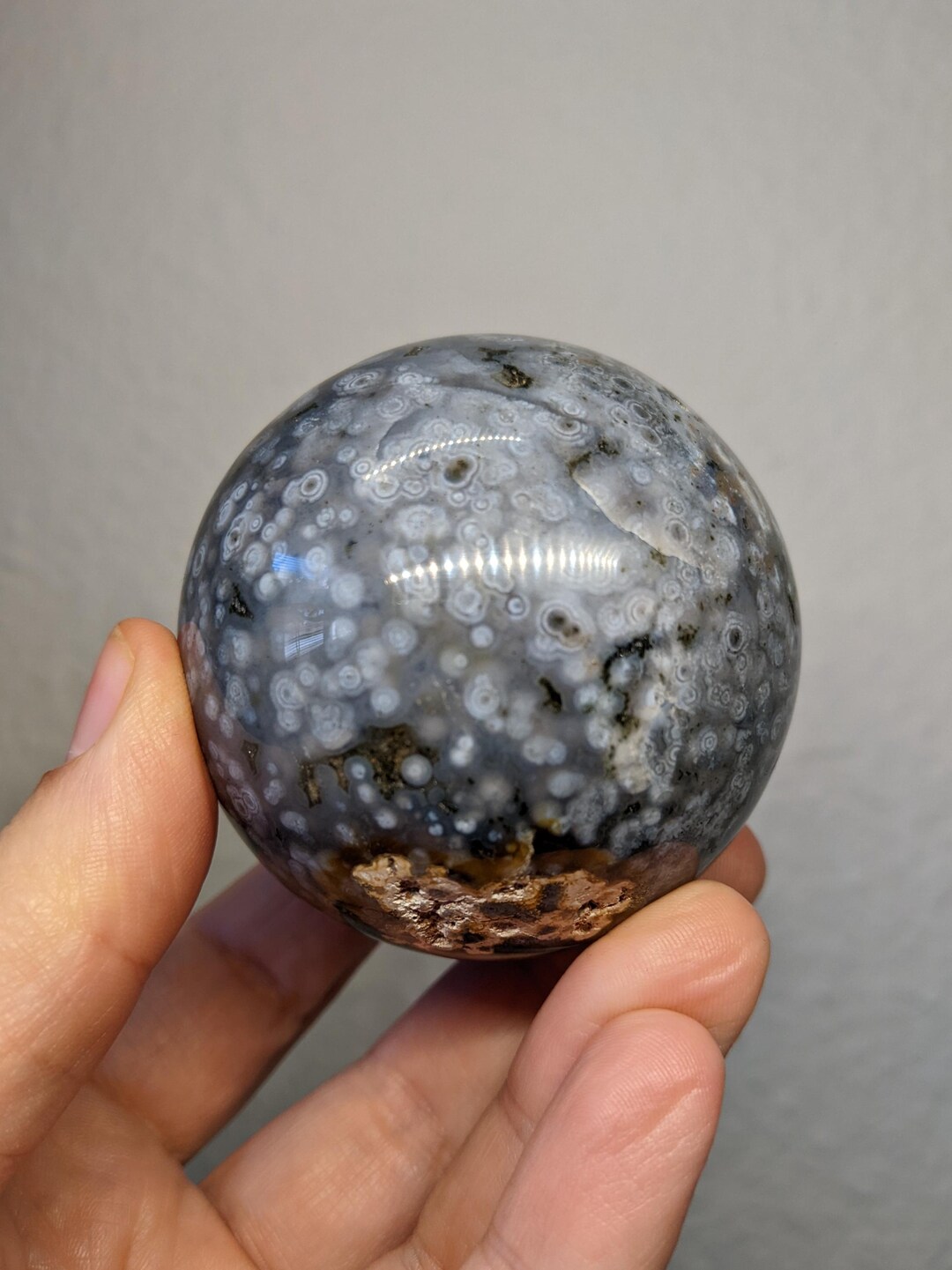 Colorful Orbicular Blue Ocean Jasper Sphere - Etsy