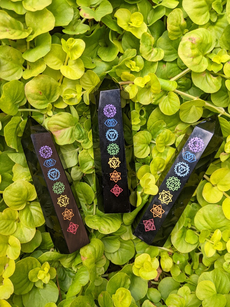 Black Obsidian Chakra Towers - Etsy