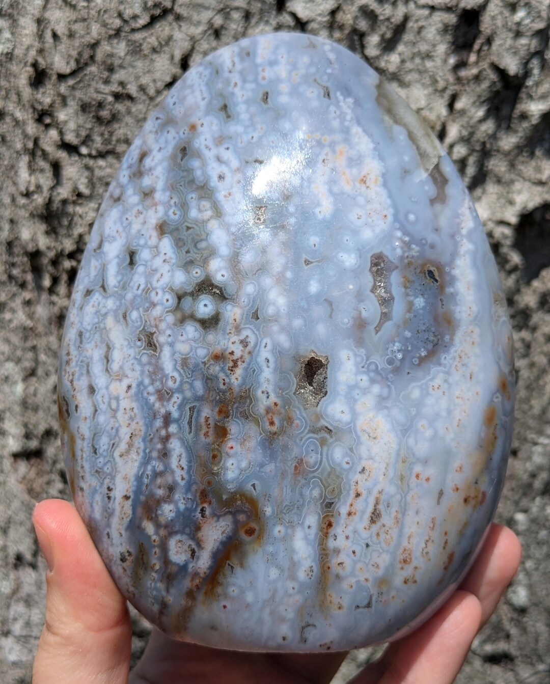 Large Orbicular Blue Ocean Jasper Freeform - Etsy