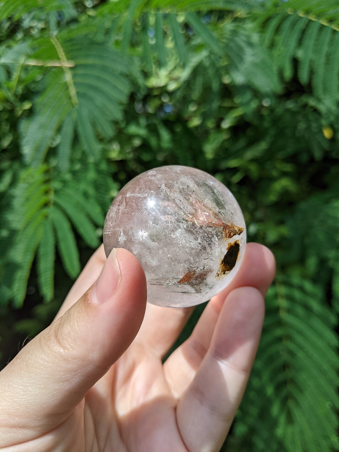 Clear Garden Quartz Lodolite Sphere - Etsy
