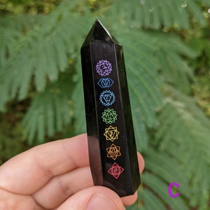 Black Obsidian Chakra Towers - Etsy