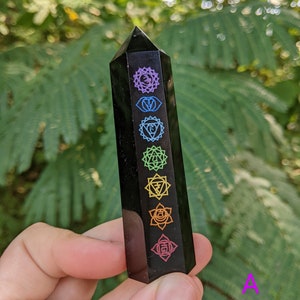 Black Obsidian Chakra Towers - Etsy