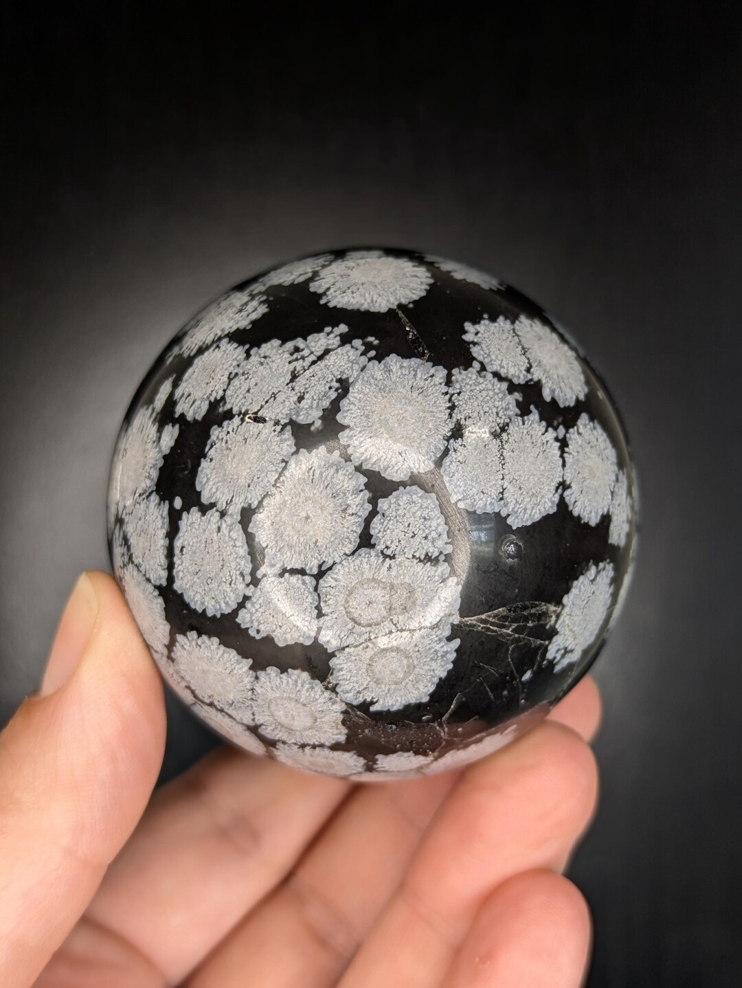 Snowflake Obsidian Sphere - Etsy
