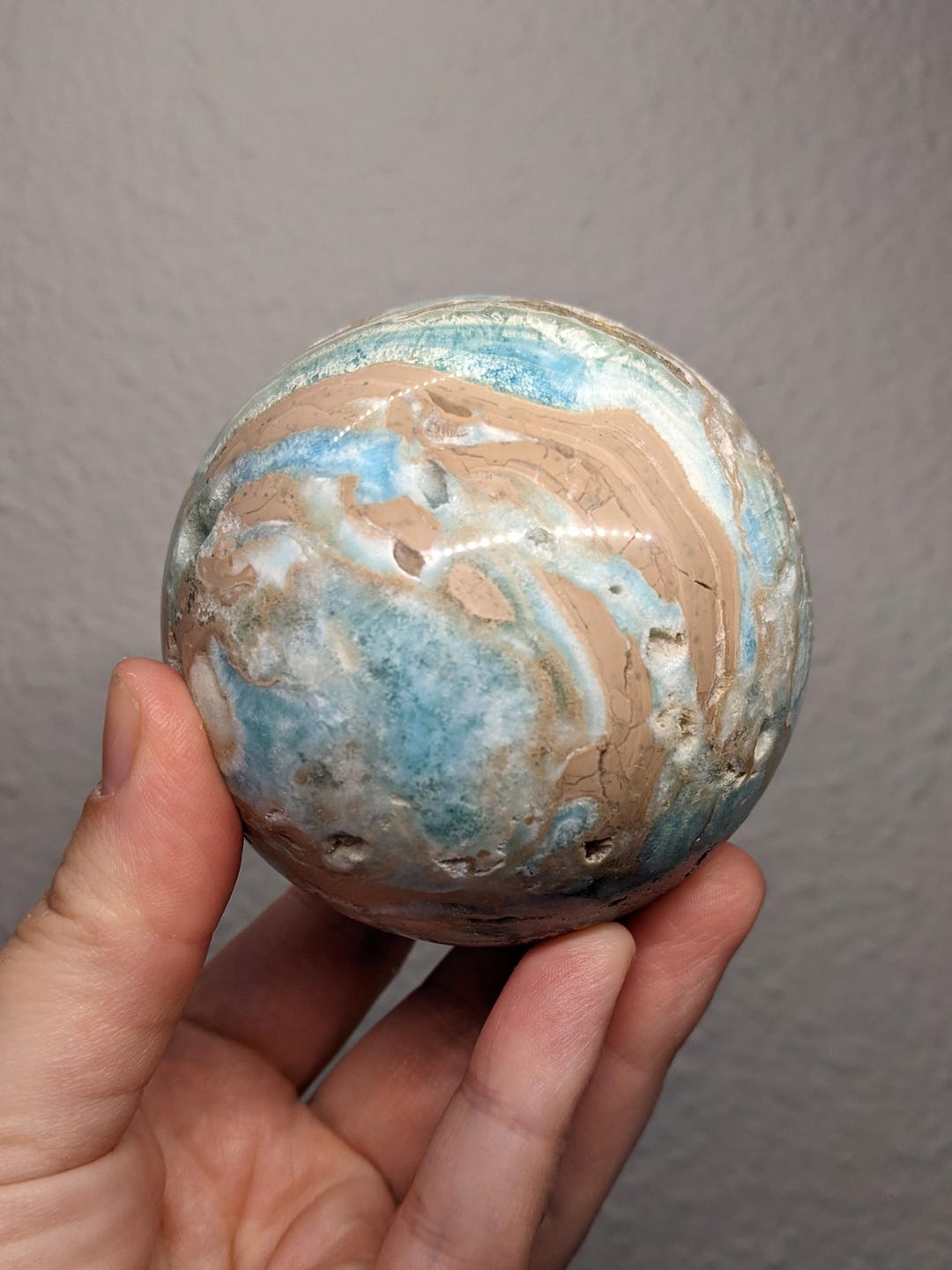 Large Druzy Blue Hemimorphite Sphere - Etsy