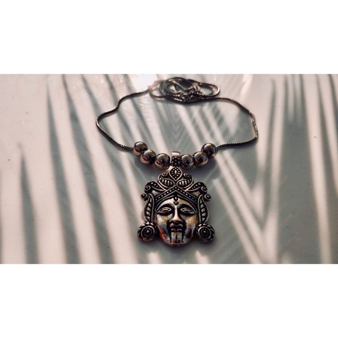 Kali Pendant Indian Hindu Goddess German Silver Necklace Mahakali ...