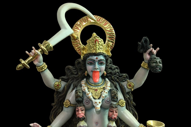 Kali Standing on Lord Shiva Statue Goddess Mahakali Sculpture Handmade ...