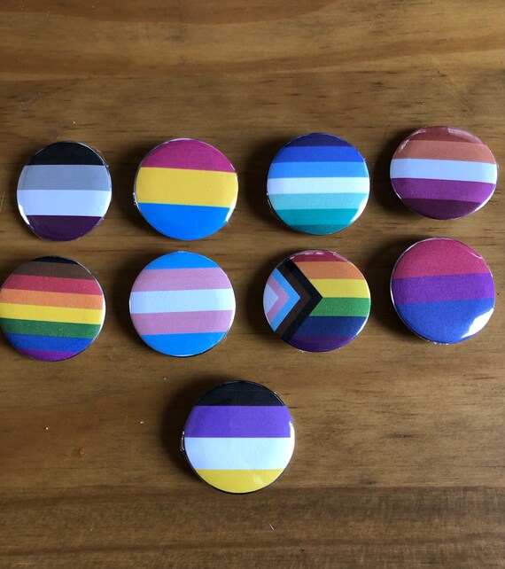 Pride Flag Pin-back Buttons - Etsy