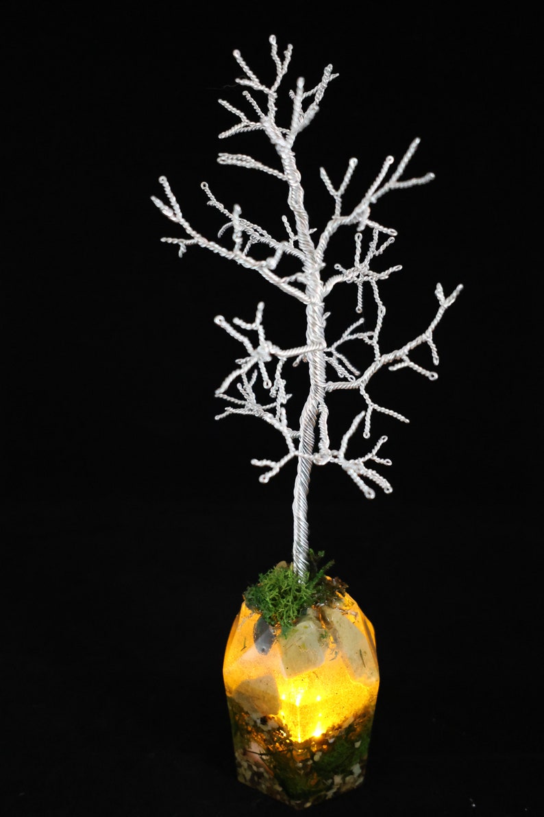 Wire Tree With Electric Candle Resin Base - Etsy