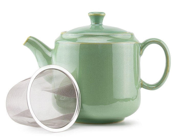 Scandi Home 1 Litre Fredriksberg Reactive Teal Ceramic Designer Teapot ...