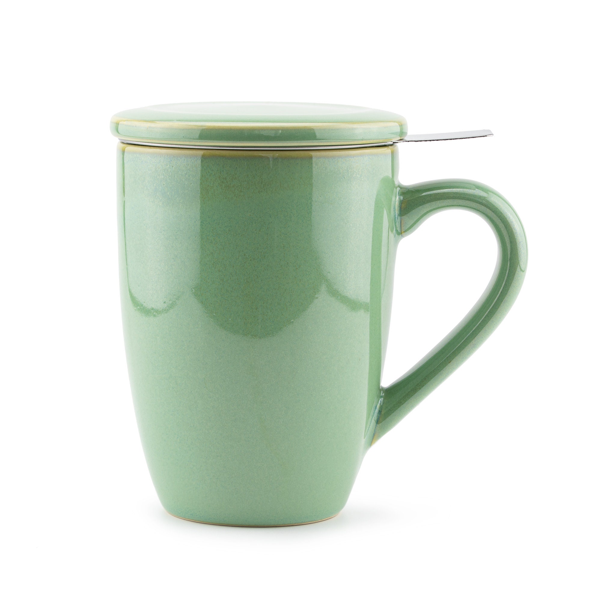 Scandi Home 400ml Bergen Teal Green Ceramic Infuser Mug With Ceramic ...