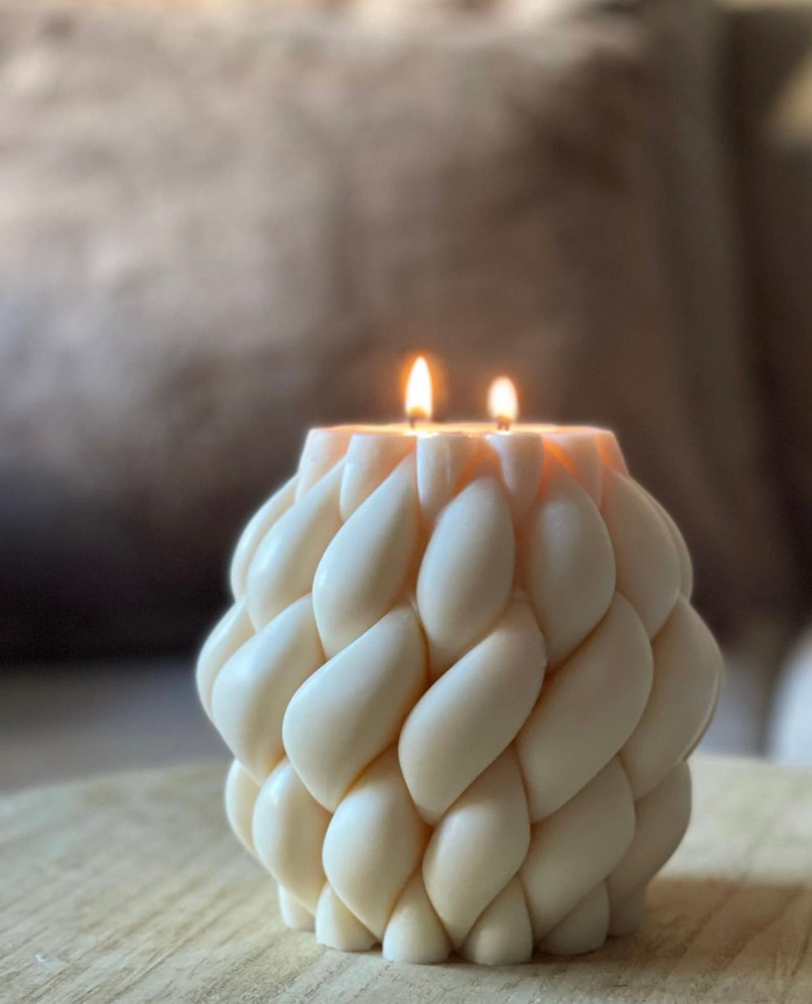 Huge Knot Candle | Knitted Candle |big Interwoven Knit Pillar Candles ...