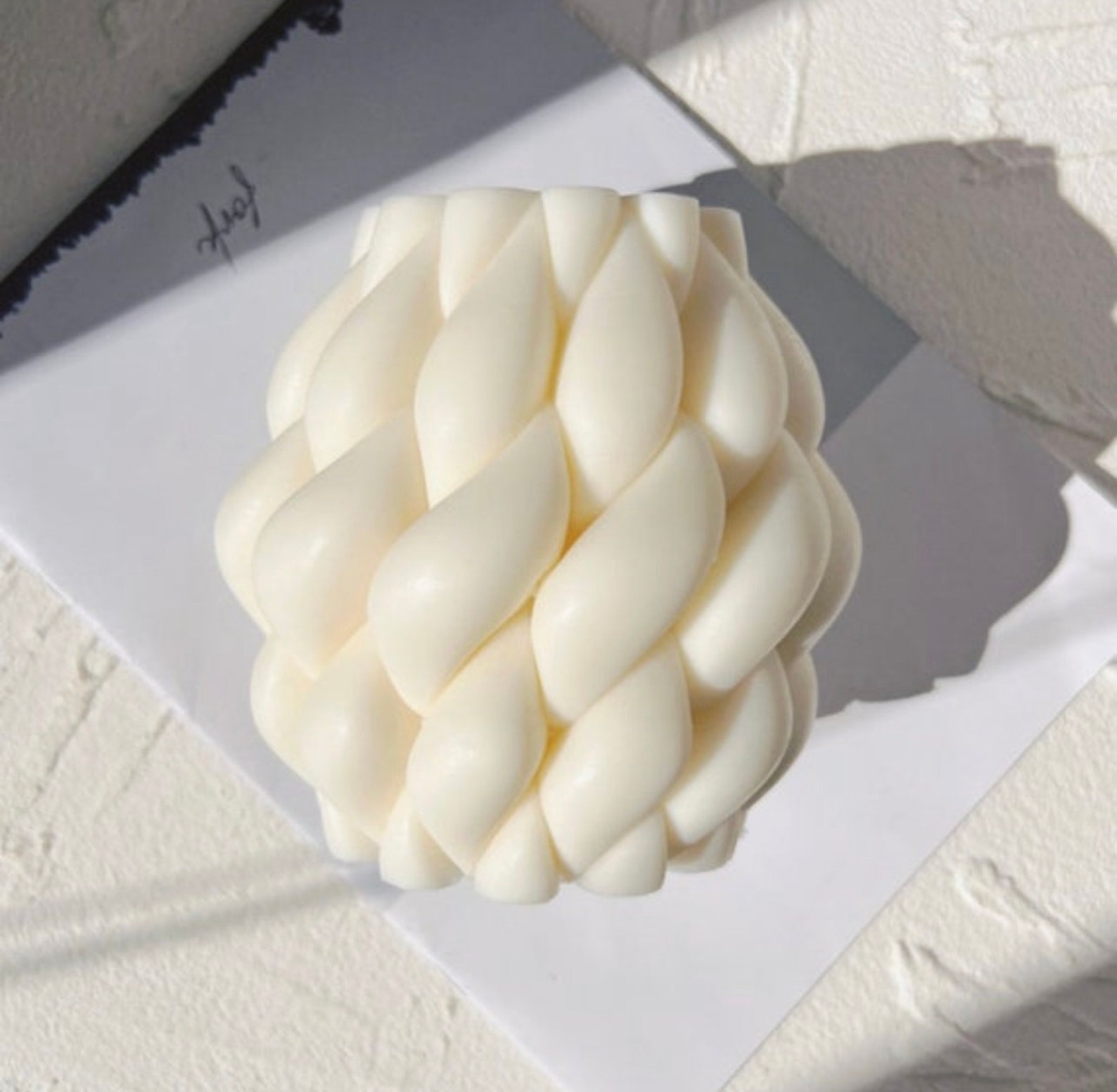 Huge Knot Candle | Knitted Candle |big Interwoven Knit Pillar Candles ...