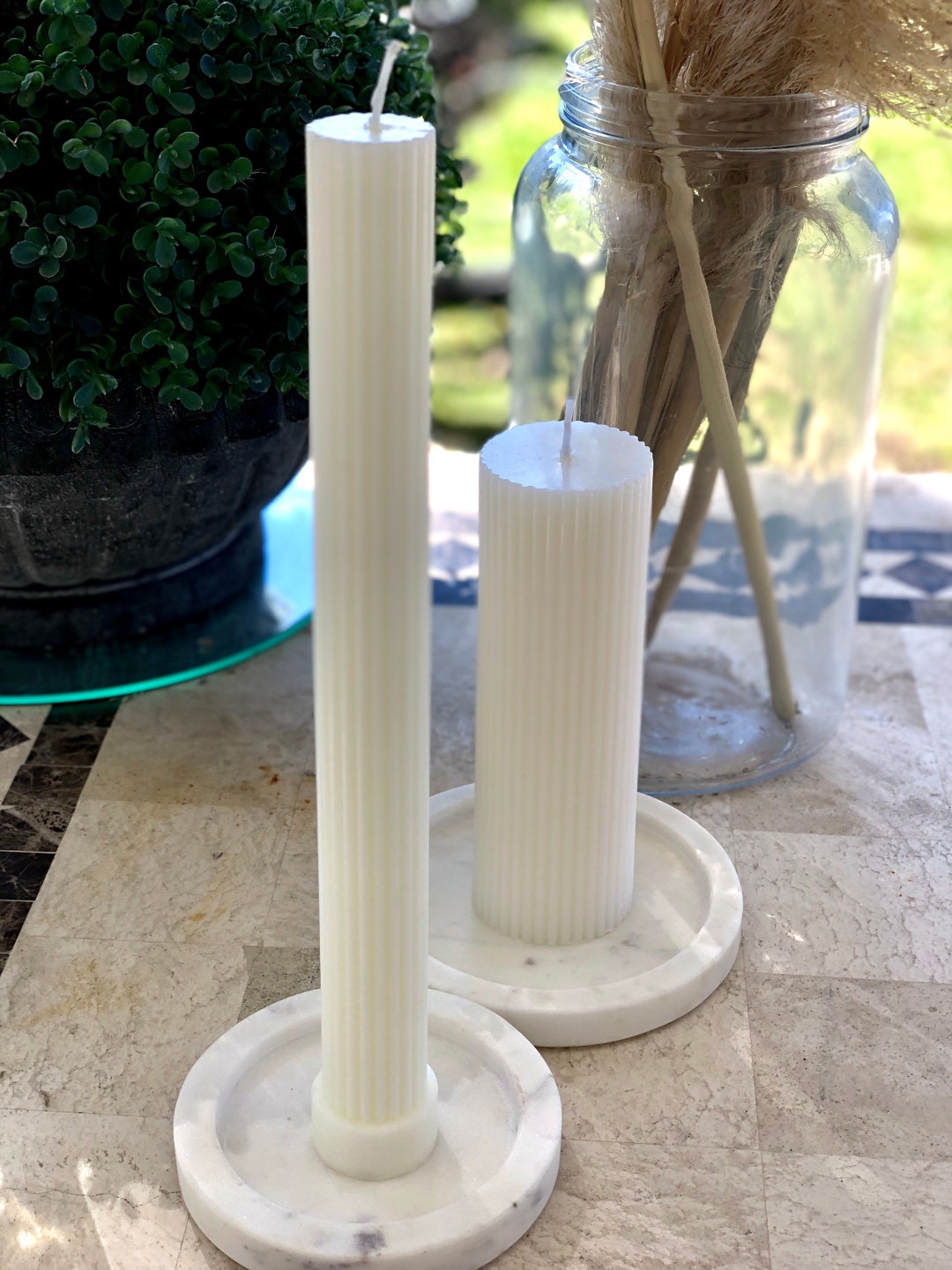 Pure Marble Candle Dish Plate - Etsy