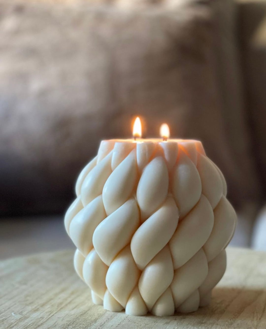 Huge Knot Candle Knitted Candle big Interwoven Knit Pillar Candles ...