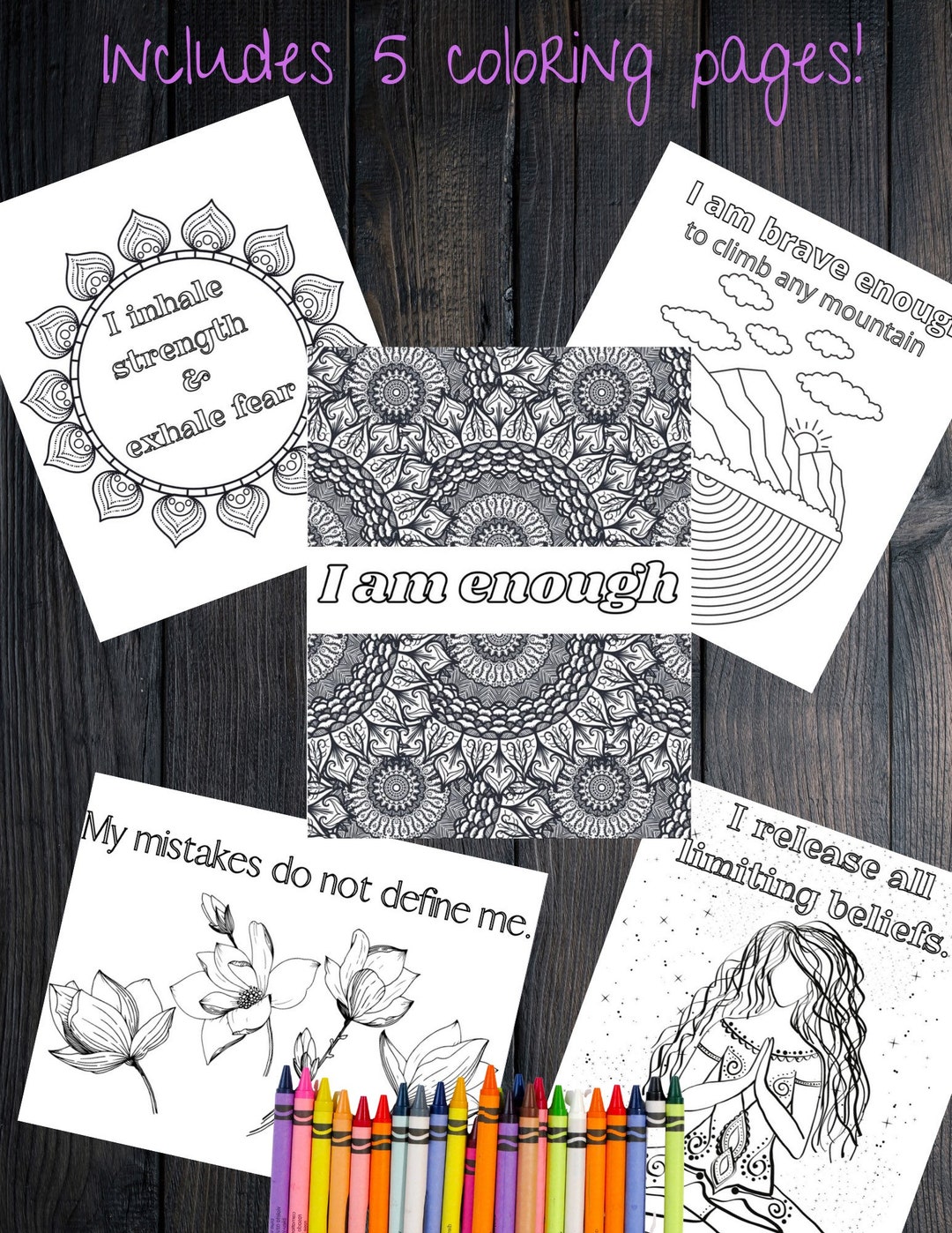 Affirmations for Anxiety Relief | Set of 5 Printable Art Prints for ...