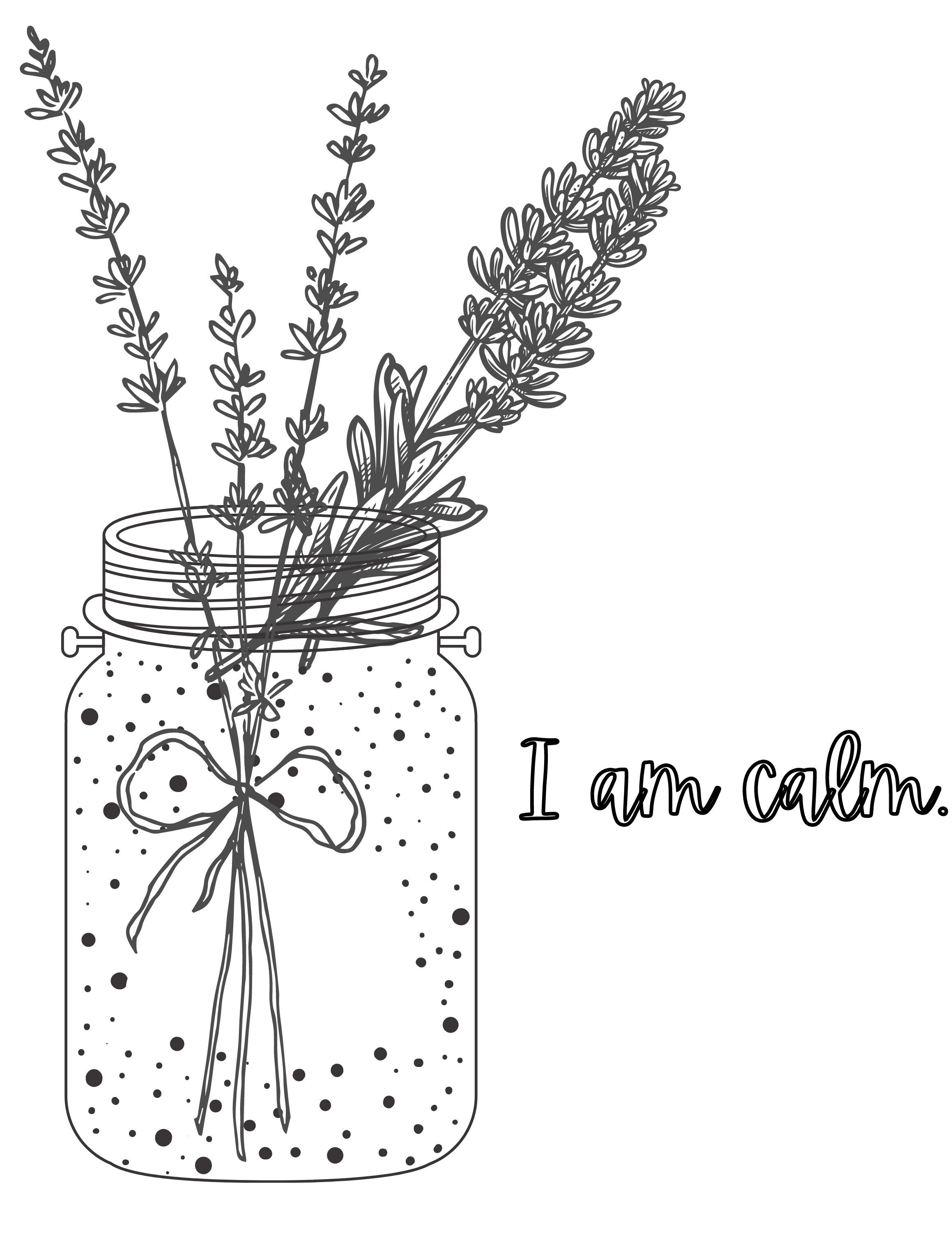 Mindfulness Affirmation Coloring Page | Printable Adult Coloring Sheet ...