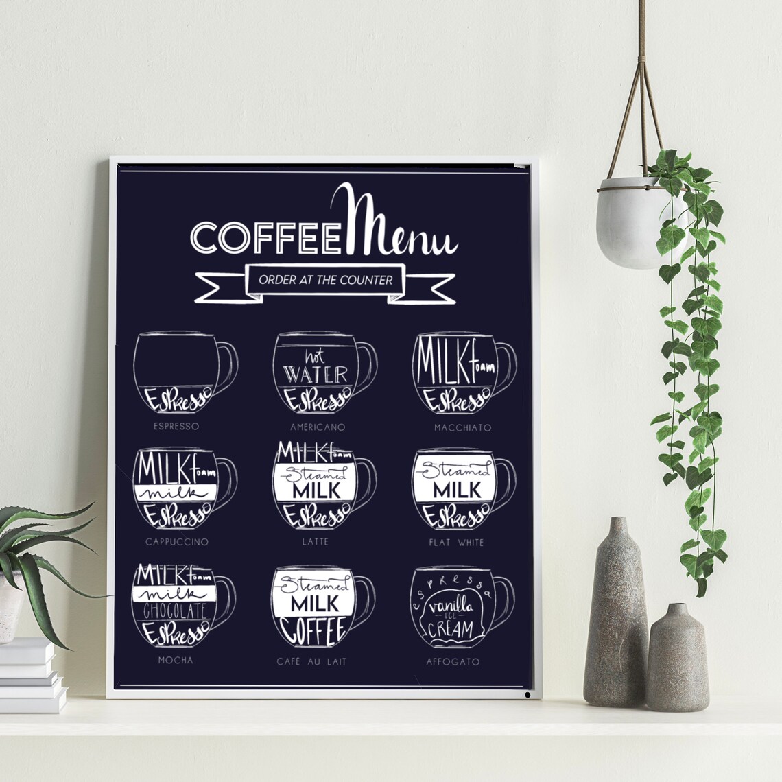 Coffee Menu Sign Coffee Bar Print Coffee Bar Decor - Etsy