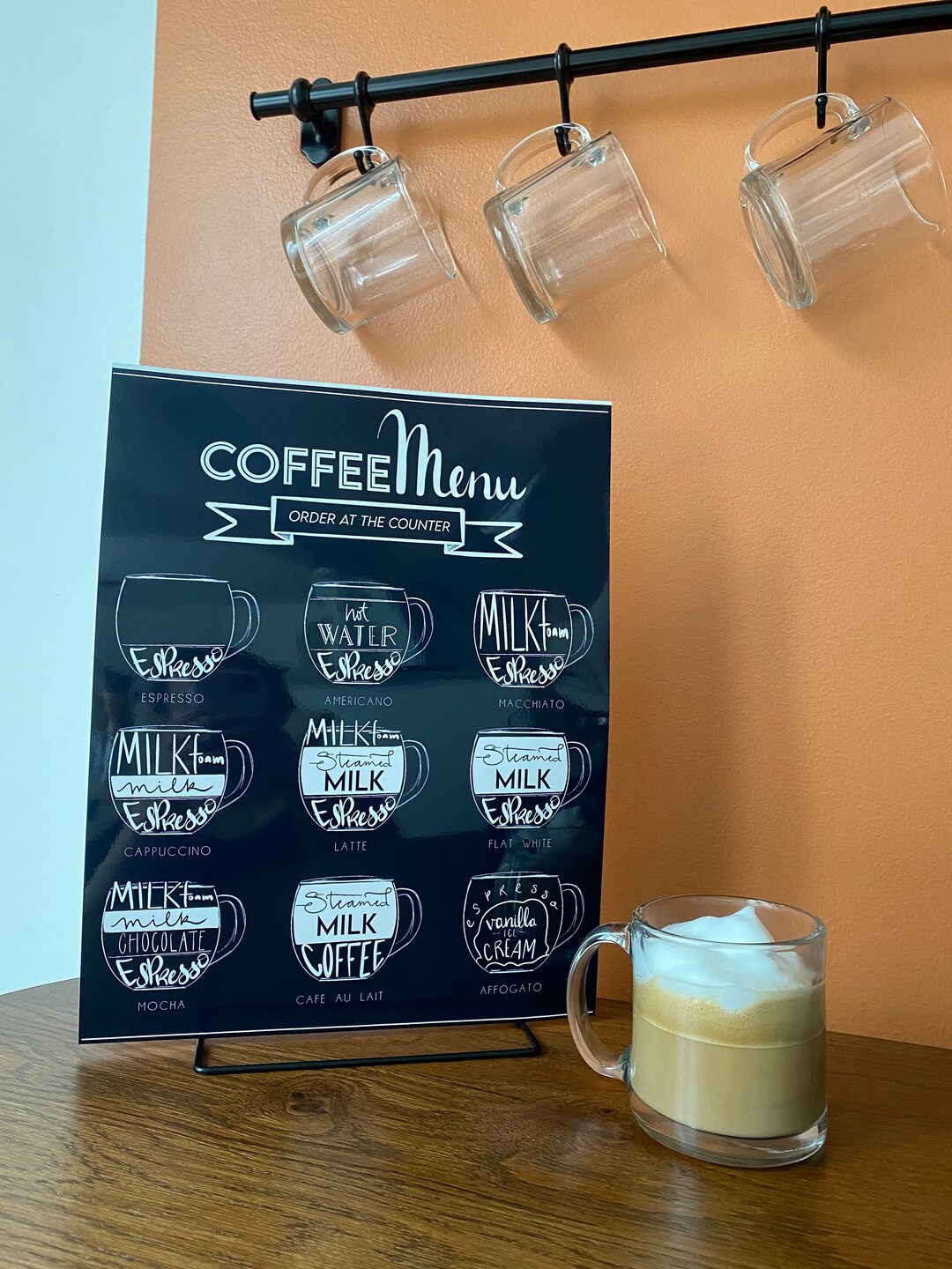 Coffee Menu Sign Coffee Bar Print Coffee Bar Decor Espresso, Latte ...