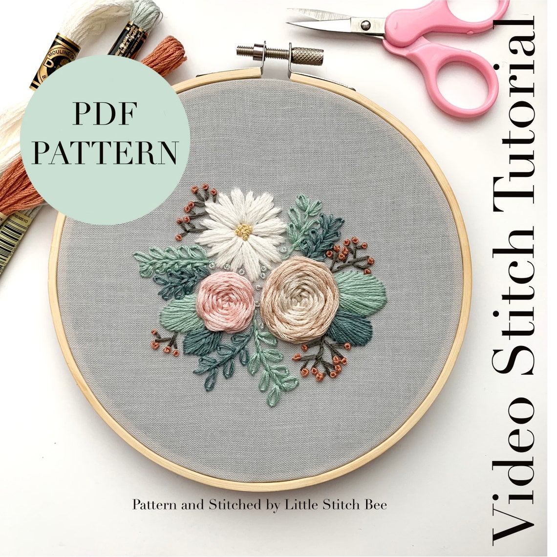 PDF Beginners Floral Embroidery Pattern Hand Embroidery DIY - Etsy