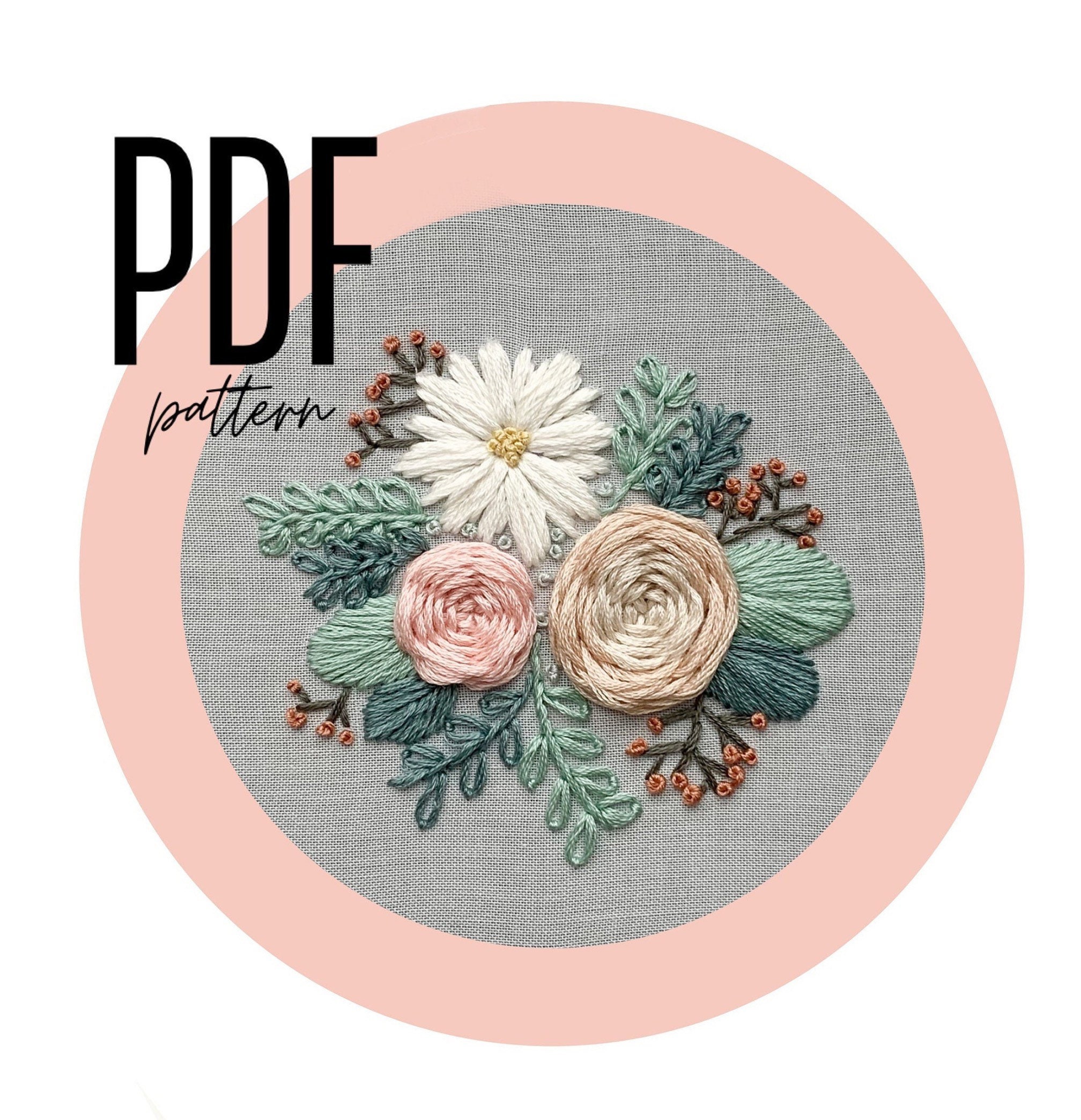 PDF Beginners Floral Embroidery Pattern Hand Embroidery DIY - Etsy