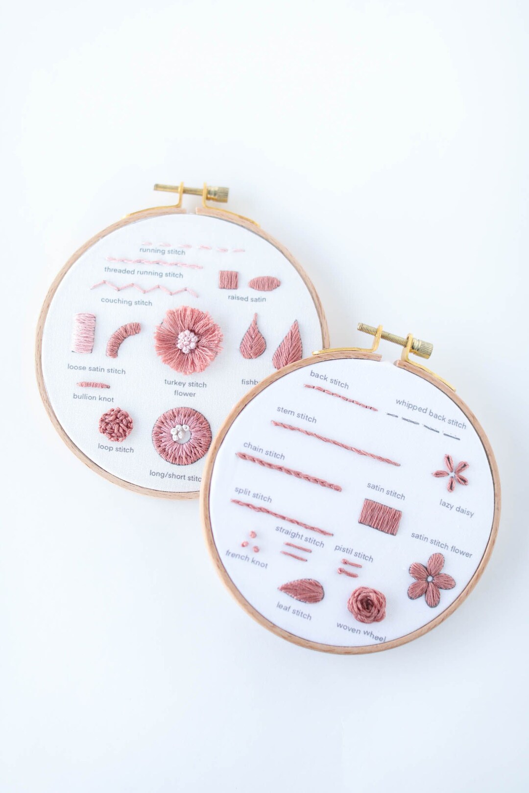 Learn Hand Embroidery Stitch Sampler Kit - 25 Stitch Tutorials With ...