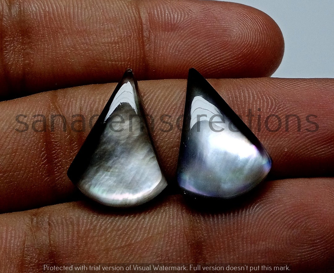 Beautiful Multi Fire Doublet Natural Crystal & Black Mother of - Etsy