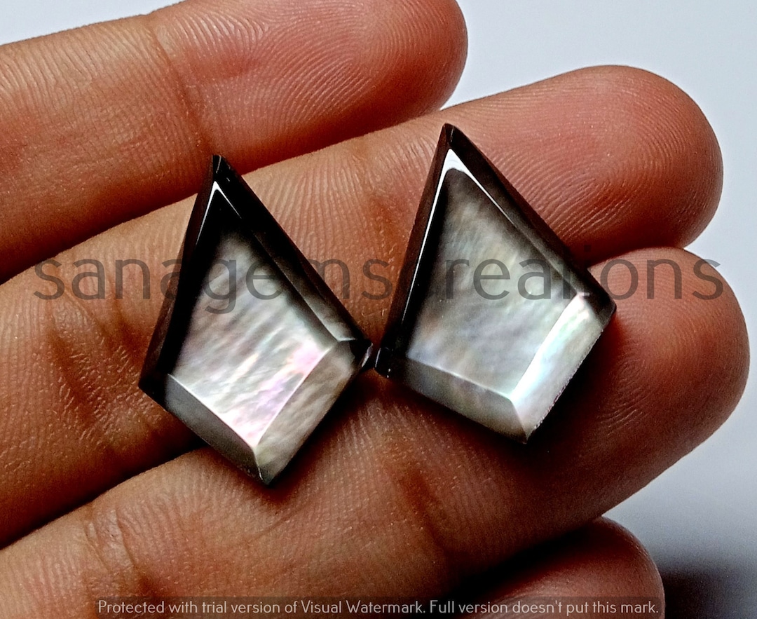 Beautiful Multi Fire Doublet Natural Crystal & Black Mother of Pearl ...