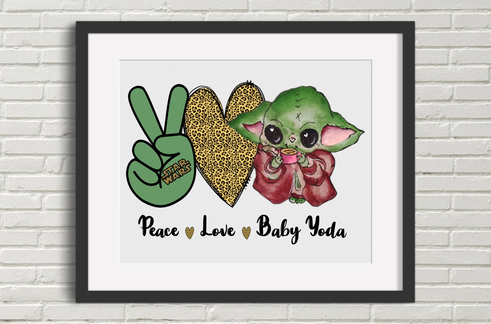 Peace Love Baby Yoda PNG & JPG Sublimation Designs Instant - Etsy