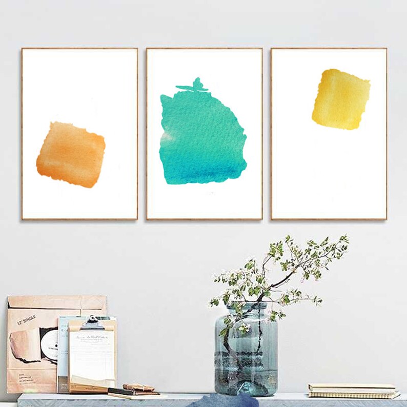 Abstract Watercolor Shapes Clipart, Splashes Spots, Brush Strokes, Hand ...