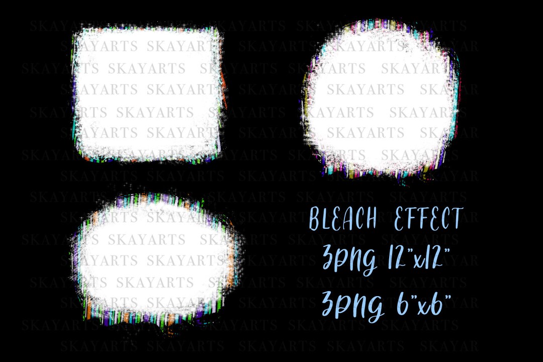 Bleach Effect Png, Bleached Effect Design Bundle, Set of 3, for Digital ...