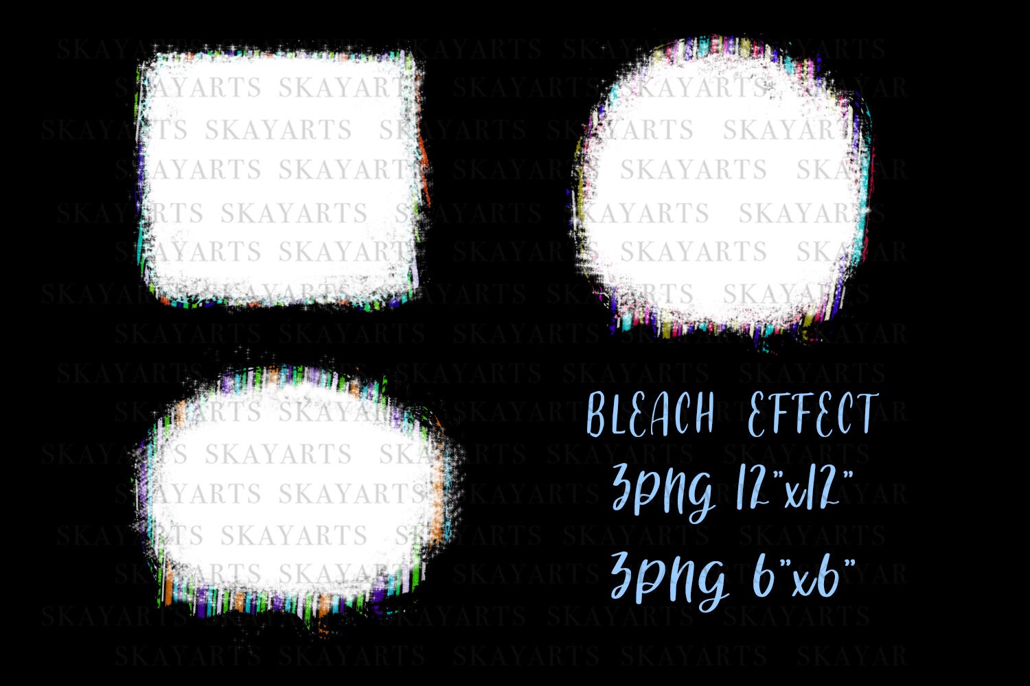 Bleach Effect Png, Bleached Effect Design Bundle, Set of 3, for Digital ...