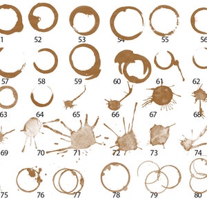 Coffee Stains Clip Art, Digital Coffee & Espresso Ring Overlays ...