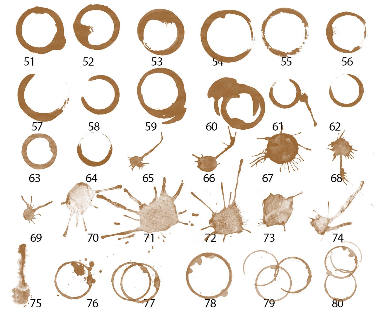 Coffee Stains Clip Art, Digital Coffee & Espresso Ring Overlays ...