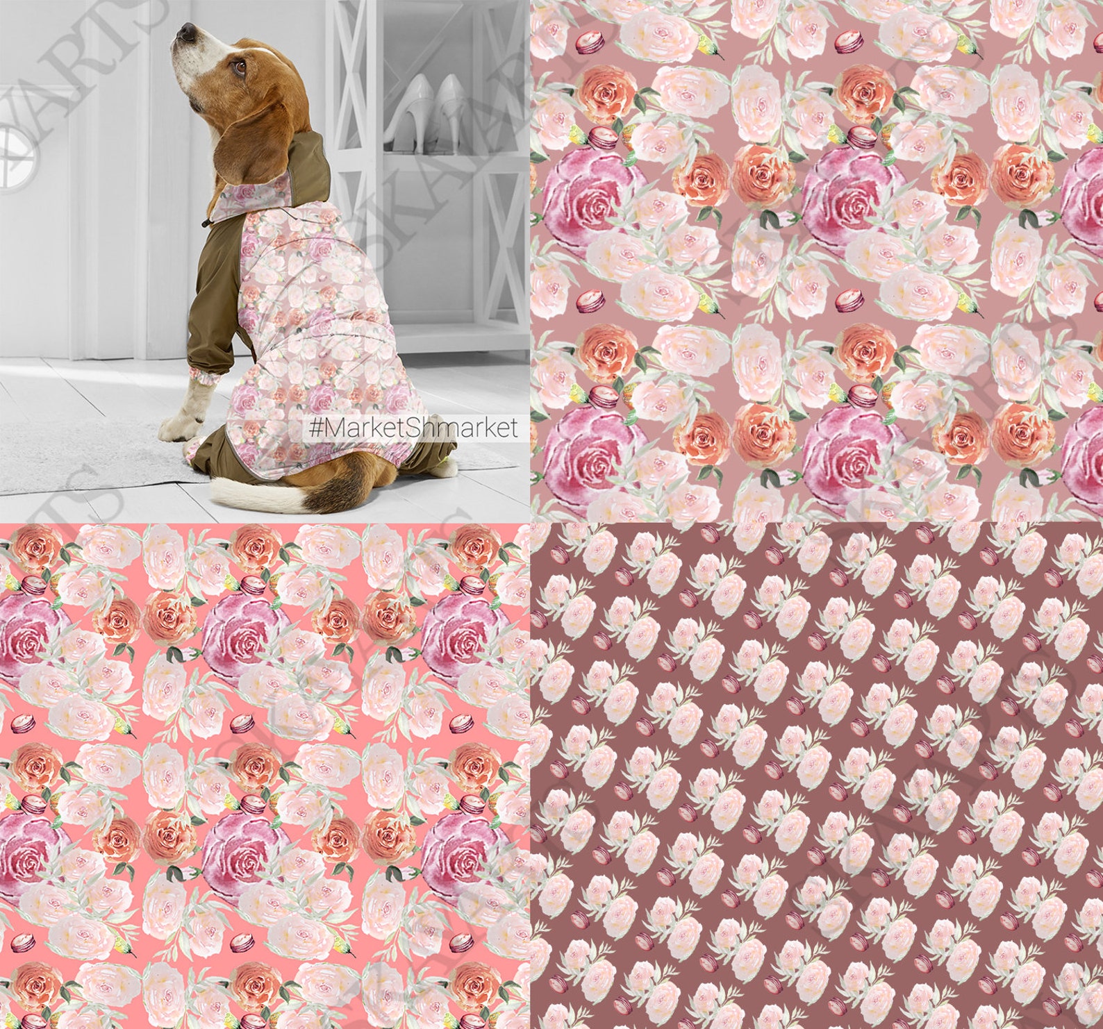 Watercolor Roses Digital Paper, Seamless Roses Printable Scrapbook ...