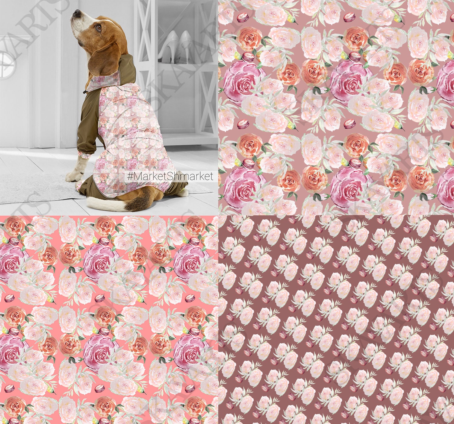 Watercolor Roses Digital Paper, Seamless Roses Printable Scrapbook ...