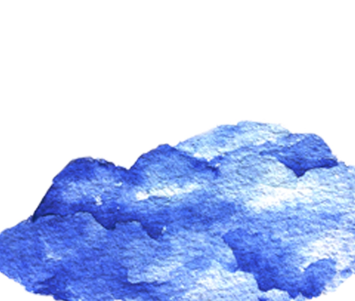 Watercolor Clouds Clipart, Weather Graphic, Realistic Blue Clouds, Sky ...
