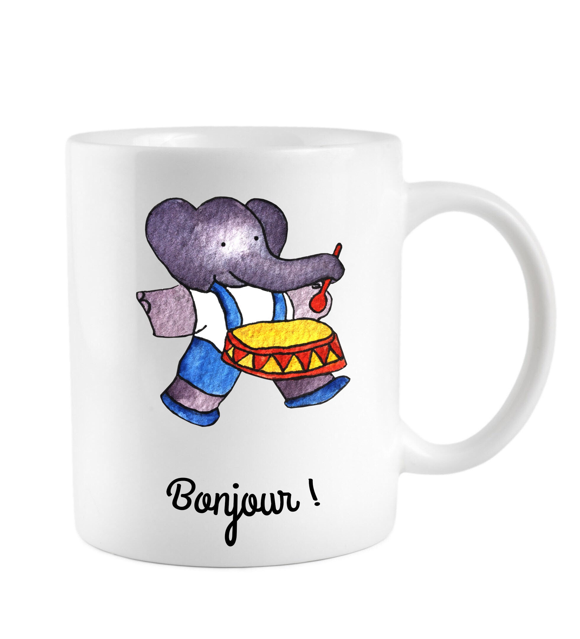 Elephant Digital Paper, Babar Watercolor, Home Decor, Baby Shower Gift ...