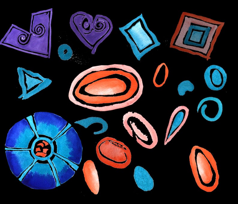 Watercolor abstract shapes clipart Watercolor shapes clipart | Etsy