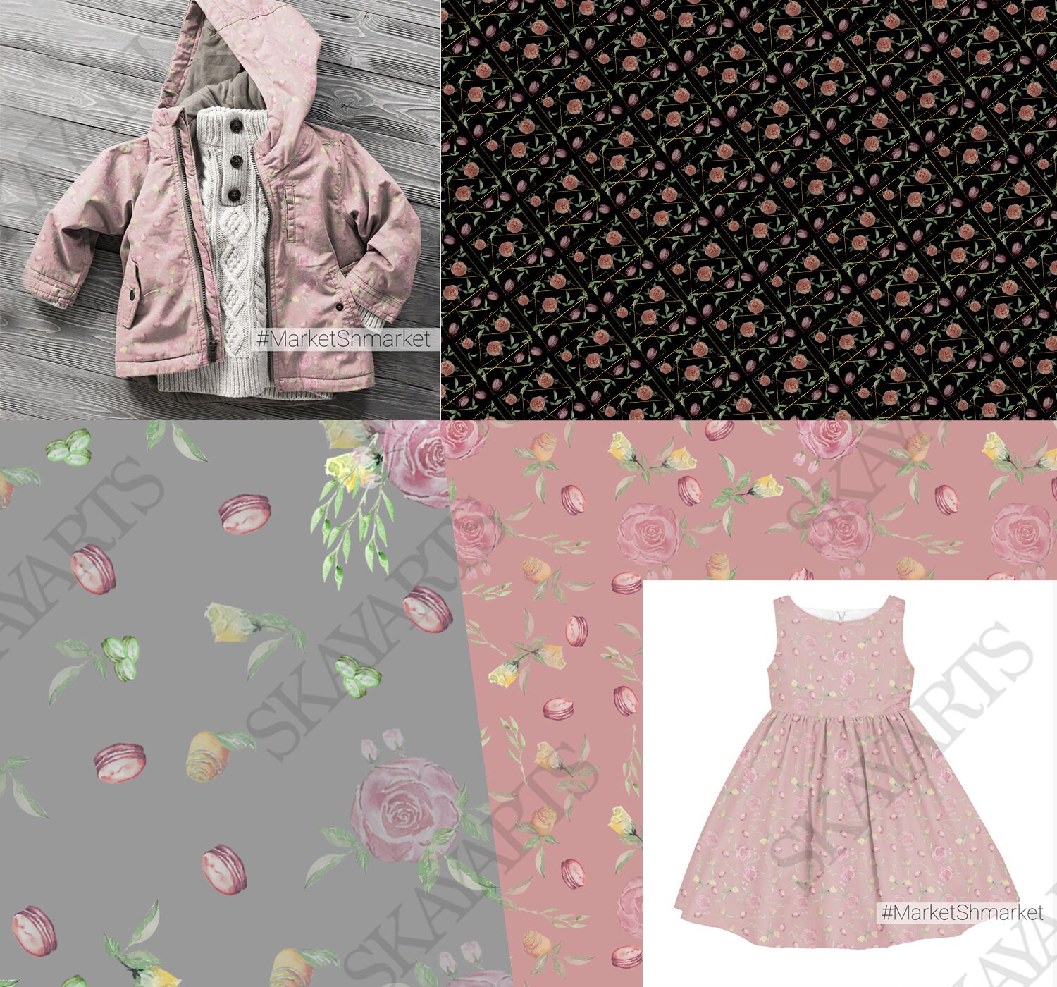 Watercolor Roses Digital Paper, Seamless Roses Printable Scrapbook ...