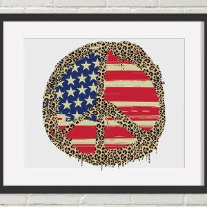 Patriotic Sublimation Designs Download, Peace Patriotic Leopard Png ...