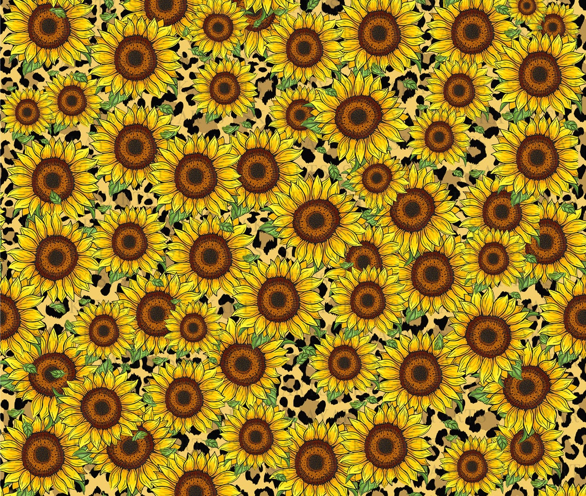 Leopard Sunflowers Background, Leopard Sunflower Digital Download ...