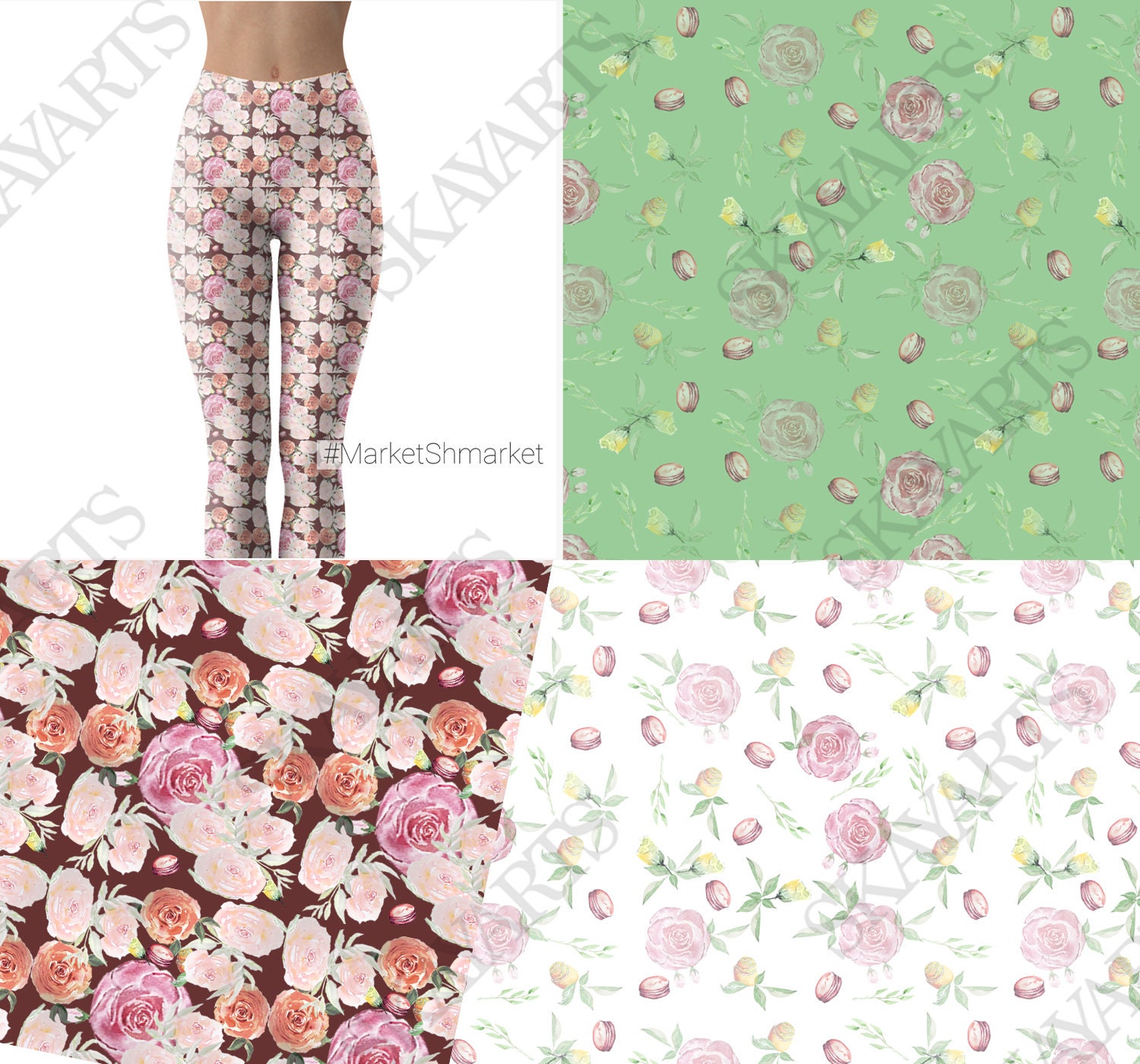 Watercolor Roses Digital Paper, Seamless Roses Printable Scrapbook ...