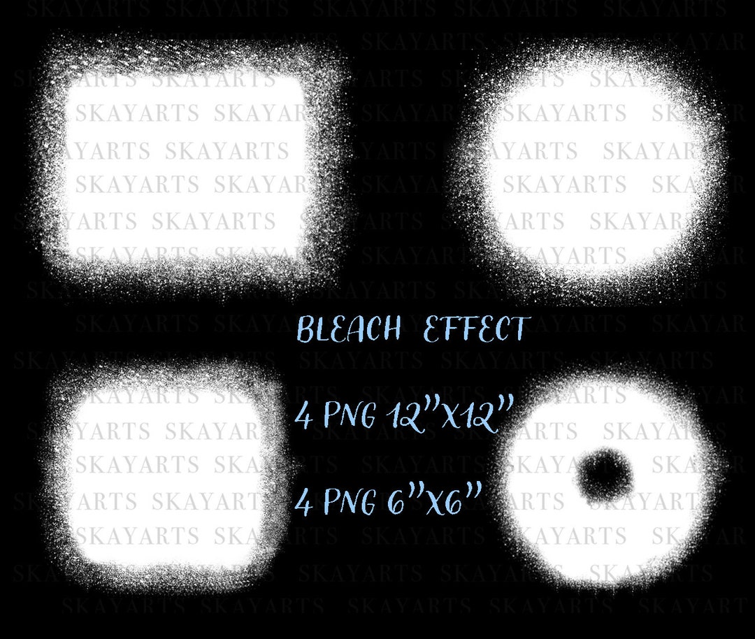 Bleach Effect Png, Bleached Effect Design Bundle, Set of 4, for Digital ...