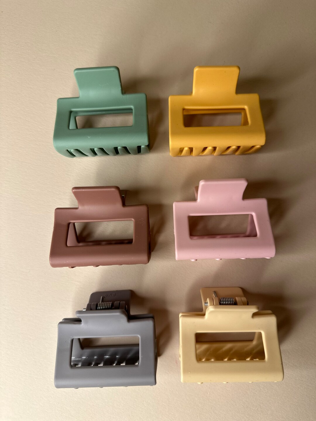 Set of 6/ Small Hair Claw Matt Pastel Strong Claw Clip Set - Etsy