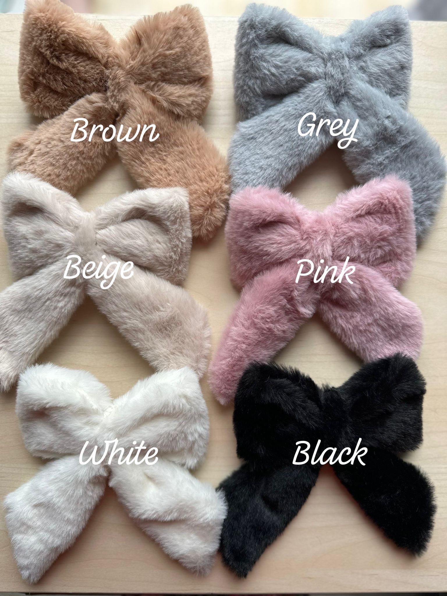 Furry Bow Hair Clips, Fur Bunny Hair Barrettes, Fluffy Hair Accessories ...