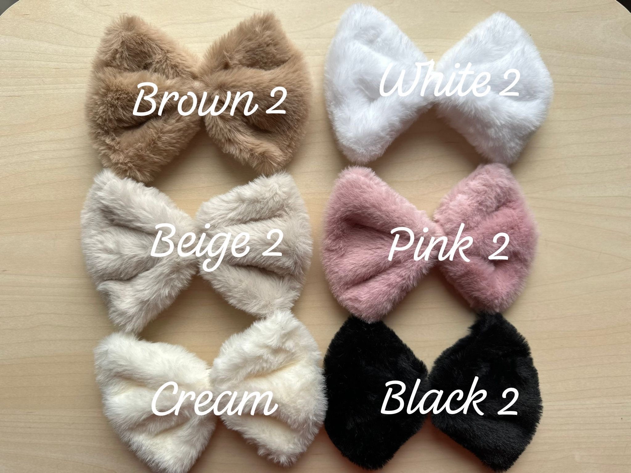 Furry Bow Hair Clips, Fur Bunny Hair Barrettes, Fluffy Hair Accessories ...